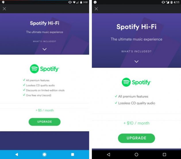 Spotify tilbyder Hi-Fi-lydkvalitet - hvis du betaler ekstra